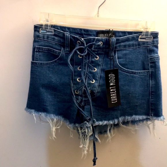 Dolls Kill | Shorts | Dolls Kill X Current Mood Happy Daze Denim Shorts ...